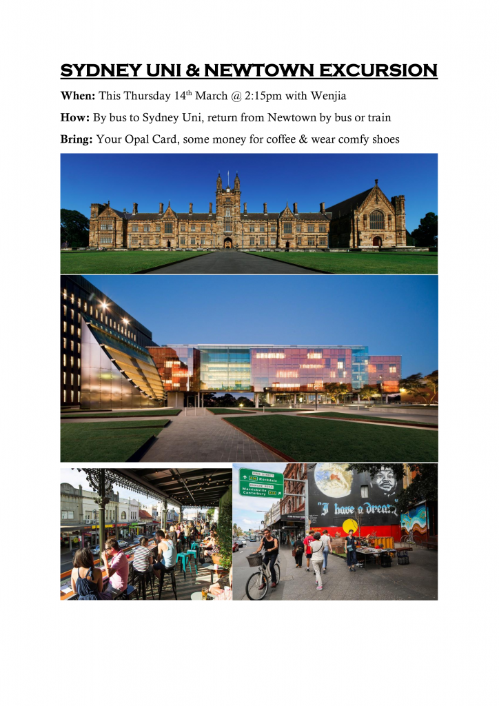 Student Excursion - SYDNEY UNI & NEWTOWN EXCURSION - MEGA